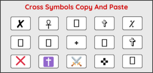 Cross Symbols 𐠒 ⵜ 𓏶 † ☨ ☦ Copy & Paste