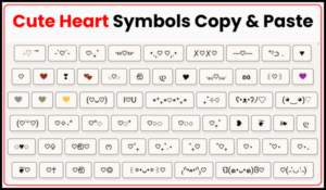 Cute Heart Symbol Copy Paste [♡☞ ♡‿♡ °ᡣ𐭩--♥-- ♡ ⃗]
