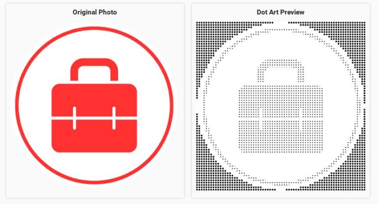 Convert Image to Dot Art Photo & Text