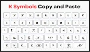 K Symbols Copy and Paste - 𝕂 ꀘ 𐌊 𝓚 𒐞 Ⓚ ӄ