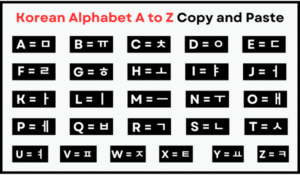 Korean Alphabet A to Z Copy and Paste